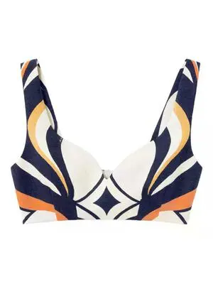 La DoubleJ Abstract-print Sweetheart Top