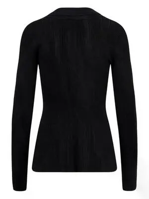 Elisabetta Franchi Ribbed Knit Polo-neck Top