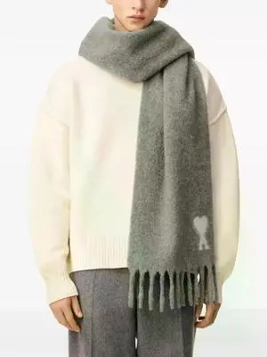 Ami De Coeur Fringed Scarf - Grey