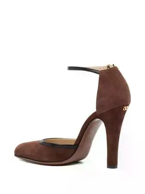 Valentino Garavani 100mm Ankle-strap Heeled Pumps - Brown
