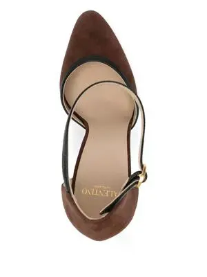 Valentino Garavani 100mm Ankle-strap Heeled Pumps - Brown