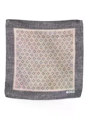 BOSS Geometric-pattern Pocket Square - Blue