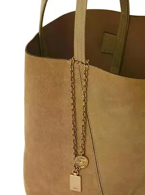 Chloé Suede Tote Bag With Chain Detail