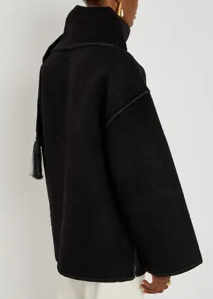 TOTEME Scarf-effect Wool-blend Jacket - Black