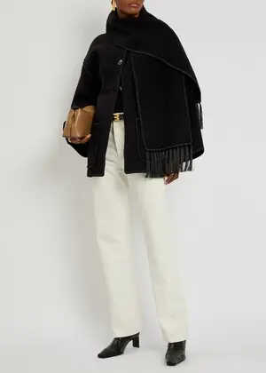 TOTEME Scarf-effect Wool-blend Jacket - Black