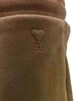 AMI Paris De Coeur Drawstring Shorts - Brown