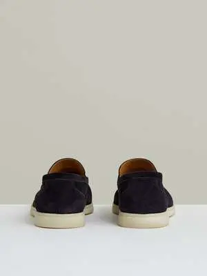 REISS Kason Suede Slip-on Loafers - Navy
