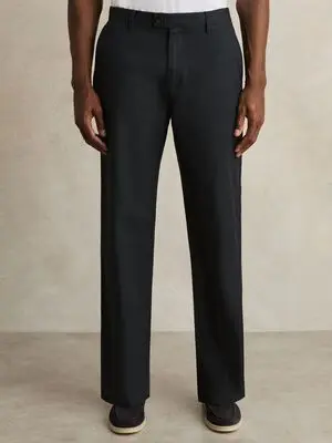 REISS Shade Relaxed-fit Cotton-linen Trousers