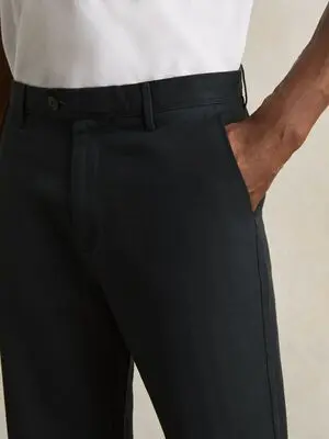 REISS Shade Relaxed-fit Cotton-linen Trousers