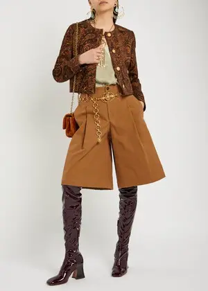 Chloé Pleated Canvas Shorts
