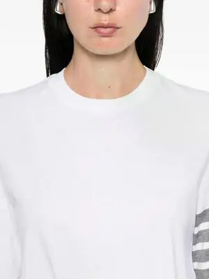 Thom Browne Cotton T-shirt With Four-bar Stripe Detail