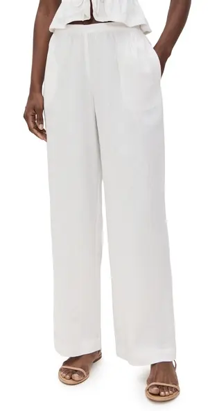 WAYF Clara Wide Leg Linen-blend Pants