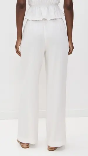 WAYF Clara Wide Leg Linen-blend Pants