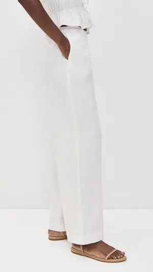 WAYF Clara Wide Leg Linen-blend Pants
