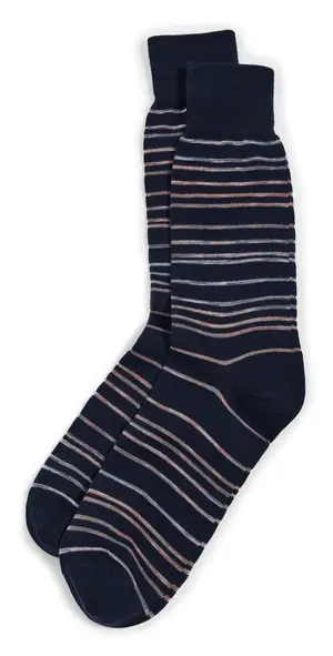 Paul Smith Pinstripe Crew Socks - Navy