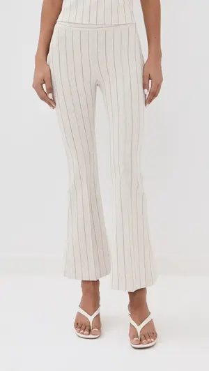 Rosetta Getty Pinstriped Cropped Flare Pants