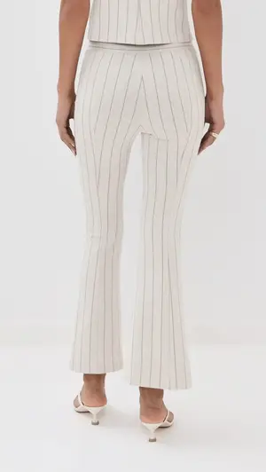 Rosetta Getty Pinstriped Cropped Flare Pants