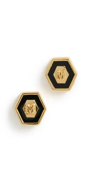 GWEN BELOTI Initial Hex Stud Earrings - M