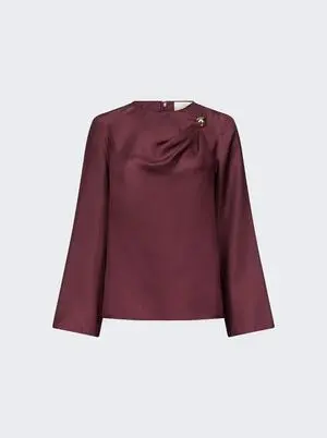 Loulou De Saison Azae Draped Blouse - Red