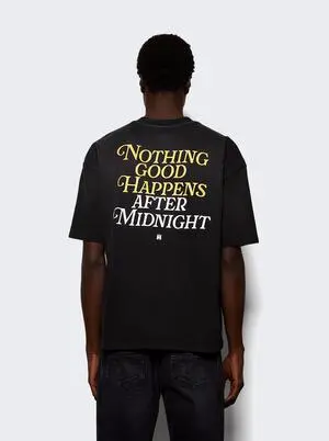 Amiri Nights Oversized Tee Ivory - Black