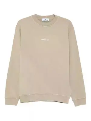 Stone Island Logo-print Cotton Sweatshirt - Neutrals