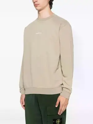 Stone Island Logo-print Cotton Sweatshirt - Neutrals