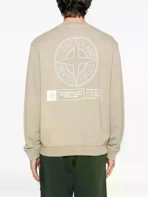 Stone Island Logo-print Cotton Sweatshirt - Neutrals