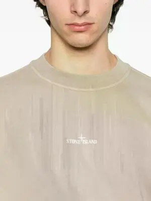 Stone Island Logo-print Cotton Sweatshirt - Neutrals