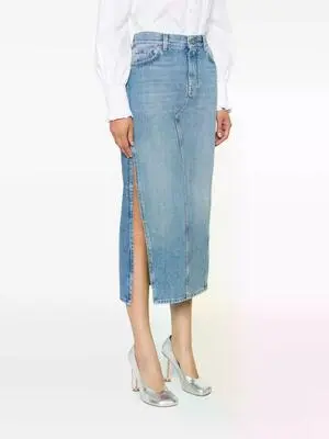 Givenchy Side-split Denim Midi Skirt