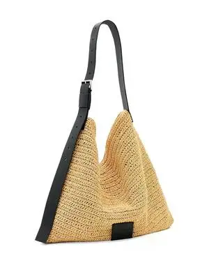 ALLSAINTS Asha Woven Leather-trimmed Tote Bag