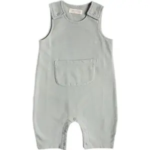 PEHR Organic Cotton French Terry Overalls - Soft Sea