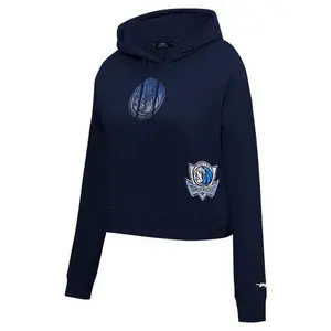 PRO STANDARD Dallas Mavericks Jewels Cropped Pullover Hoodie - Navy