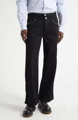 Alexander McQueen Studded Cropped Painter Jeans