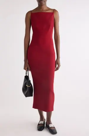Givenchy Tailored Cady Sheath Dress - Dark Red