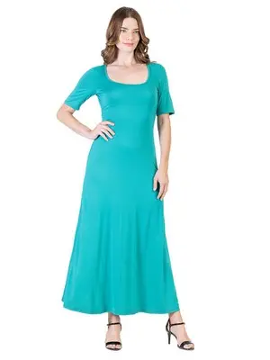 24seven Comfort Apparel Plain Day Dresses