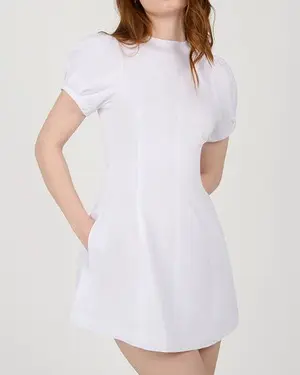 WeWoreWhat Puff Sleeve Peplum Mini Dress - White