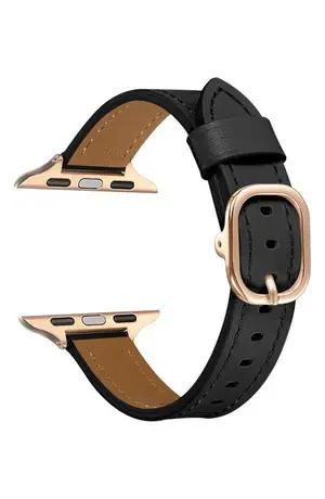 POSH TECH Leather Apple Watch Band - Black