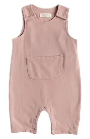 PEHR Organic Cotton French Terry Overalls - Soft Peony
