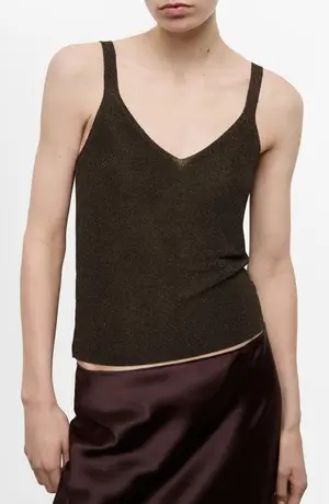 Mango Metallic Camis Tanks For Women