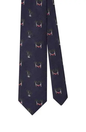 Robert Talbott Palm Hammock Necktie - Navy