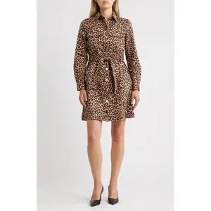 Anne Klein Long Sleeve Shirtdress