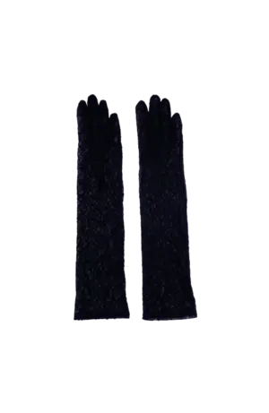 AGNELLE Mid-length Lace Gloves - Black
