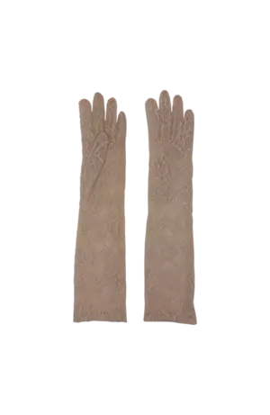 AGNELLE Mid-length Lace Gloves - Nude
