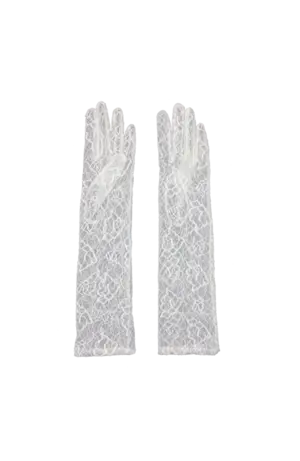 AGNELLE Mid-length Lace Gloves - White