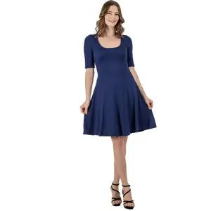 24seven Comfort Apparel Flared Day Dresses