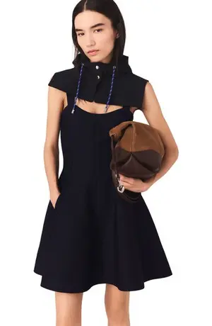Maje Mini Knitted Babydoll Dress