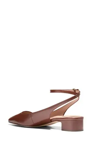 Cole Haan Paden Ankle Strap Slingback Pumps - Dark Cuoio Box Leather