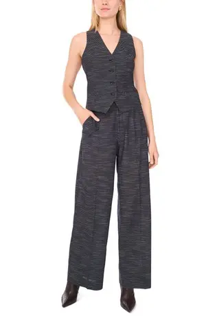 1.State Striped High-waist Wide-leg Pants
