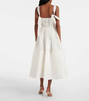 a line holy communion dresses Long Satin Pearl Trim Girls Communion Dress with Plus Sizes – Kid's Dream main image 1