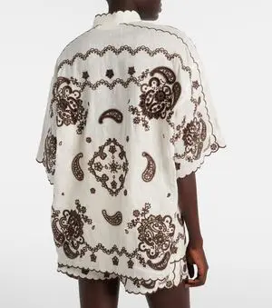 Zimmermann Ascension Embroidered Linen Shirt - White